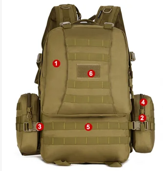 Durable Tactical Outdoor Olive Green Backpack Large-capacity Bag With ...