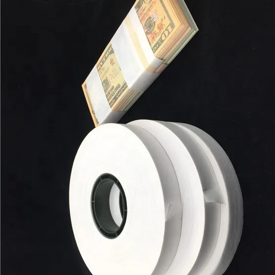 White Brown 20mm Paper Money Strap Band - Currency Banding Tape