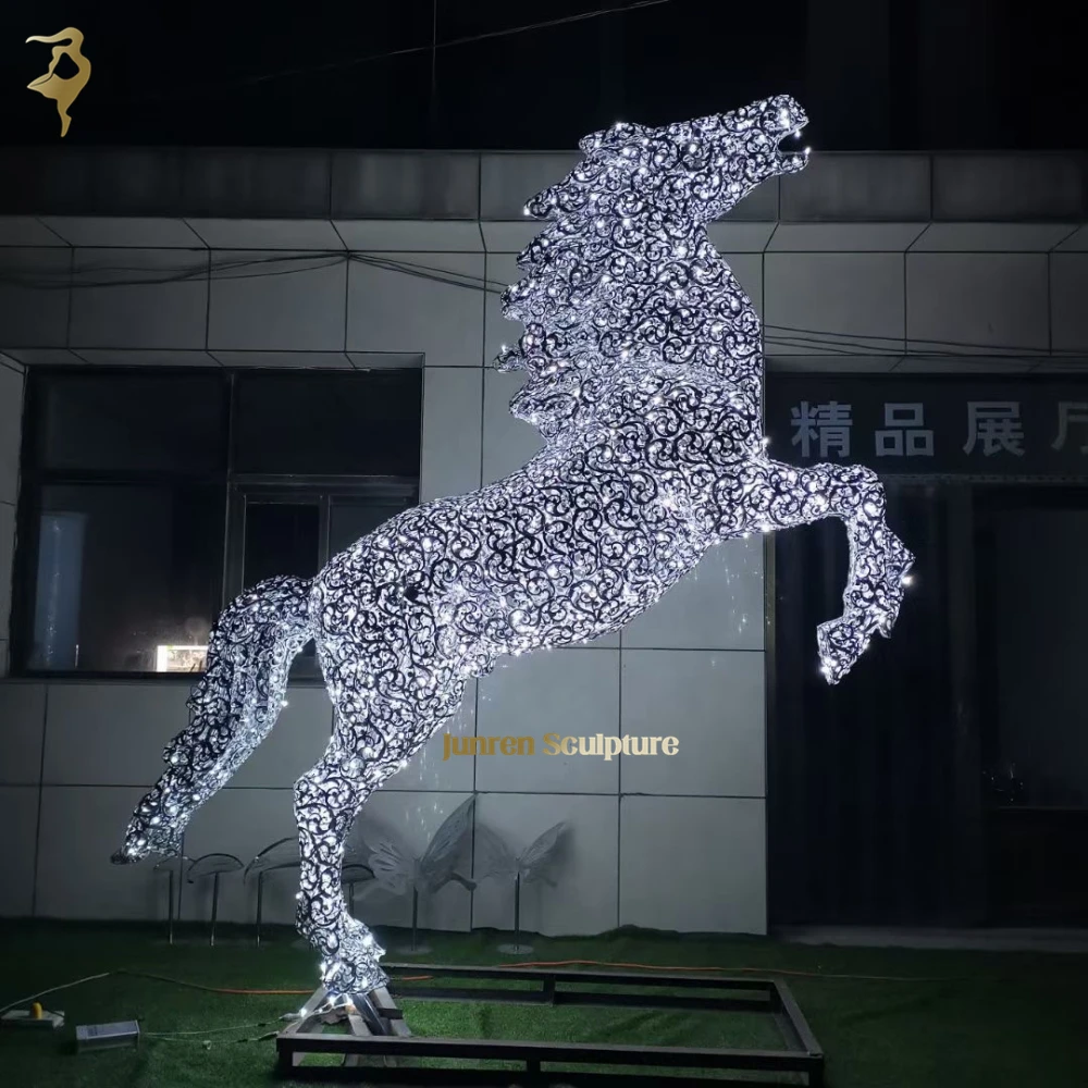 Life size outdoor hollow metal horse statues stainless steel horse ...