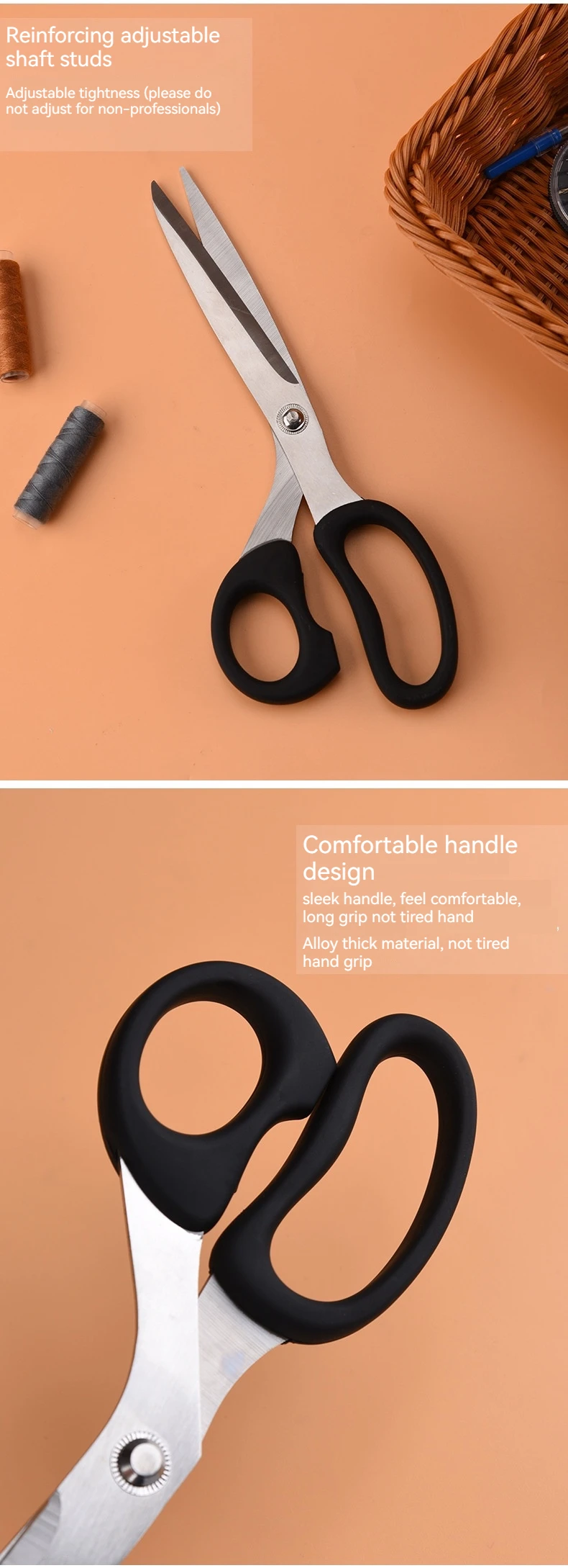 Professional Heavy-duty Black Blade Tailor Scissors Dressmaker Sewing ...