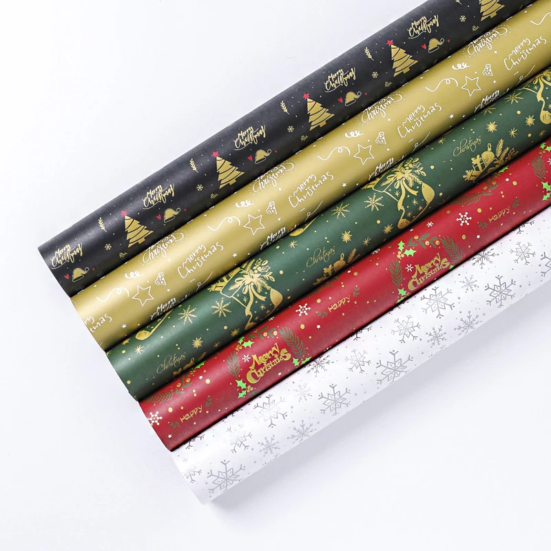 Omet Print Logo Christmas Gift Wrapping Diy Paper Sheets Waterproof ...