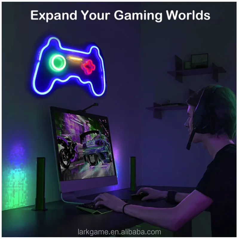 2023 Game Controller Shapes Decor Acrylic Neon Light Usb Powered Led ...