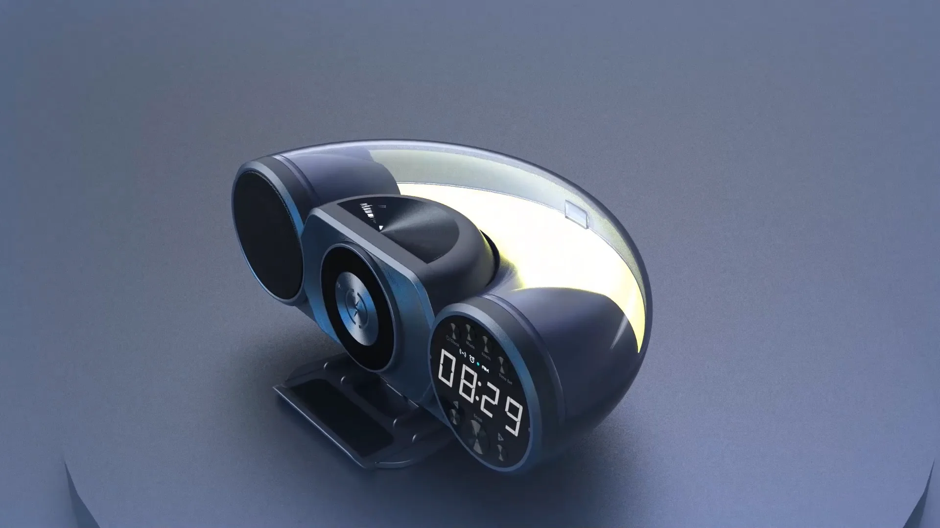 Oem Qi Charging Rgb Ambient Light Wireless Speaker With Alarm Clock Fm ...