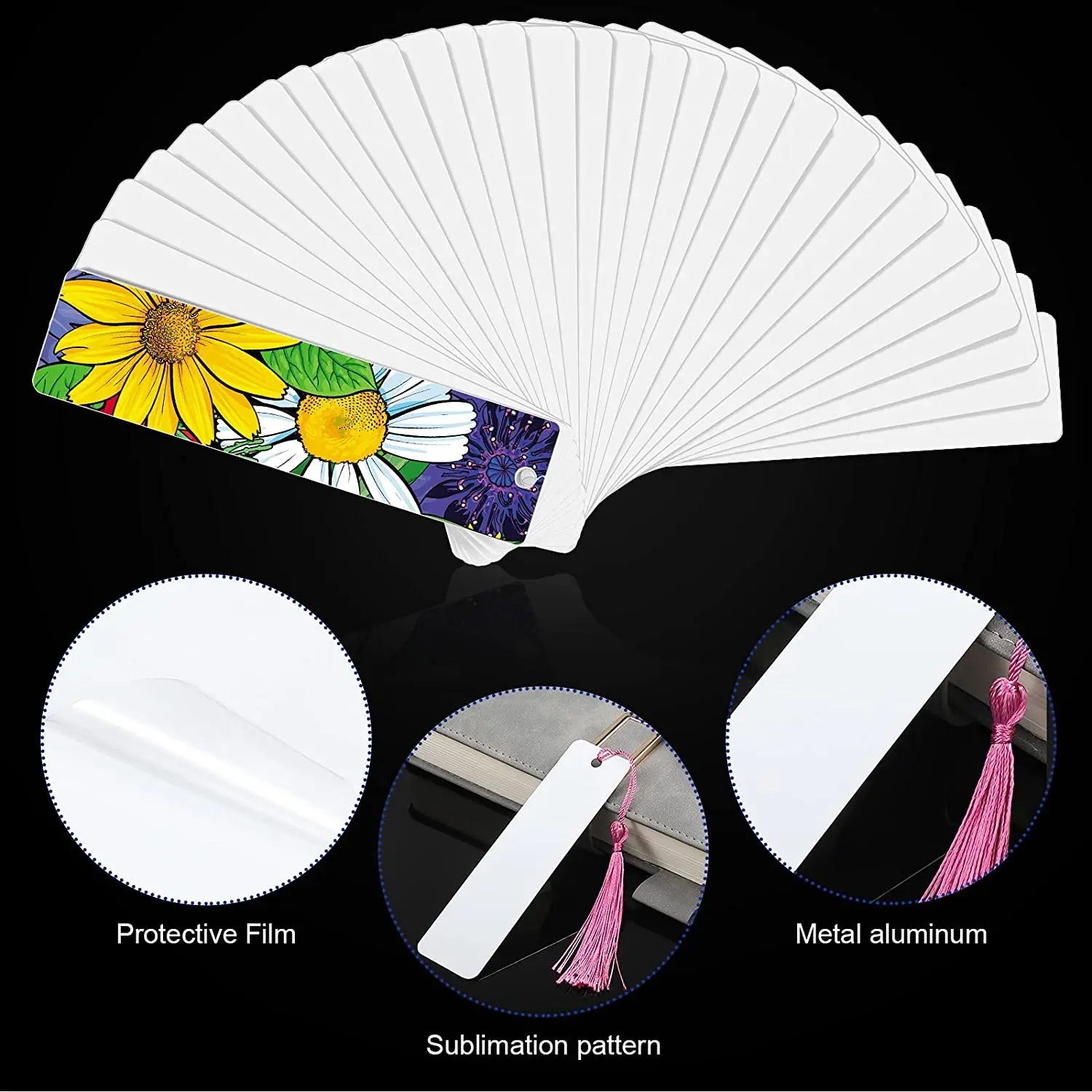 Custom Blanks Aluminum Bookmark Sublimation Metal Bookmarks With Tassel ...