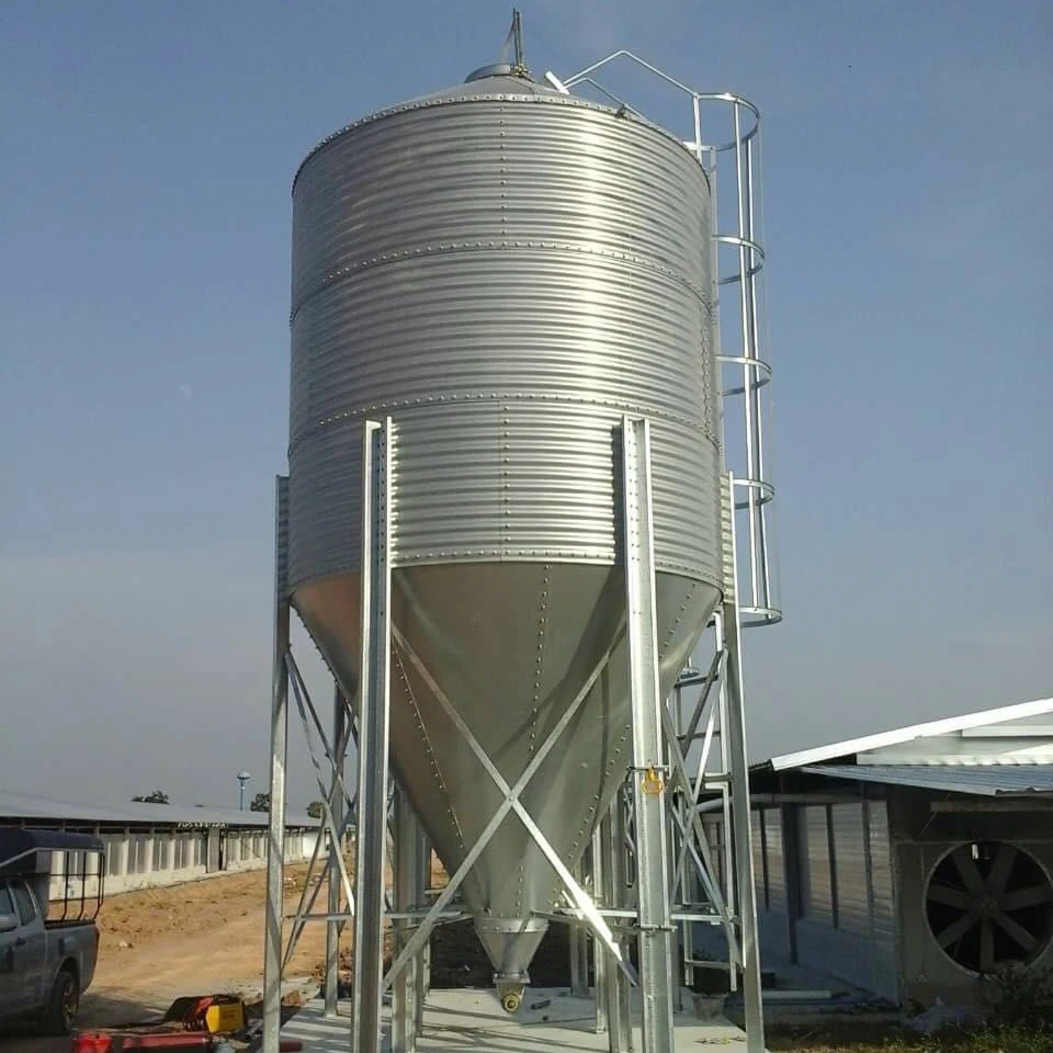 Automatic Chicken Poultry Feed Silo Sweep Auger Silo For Poultry Farm ...