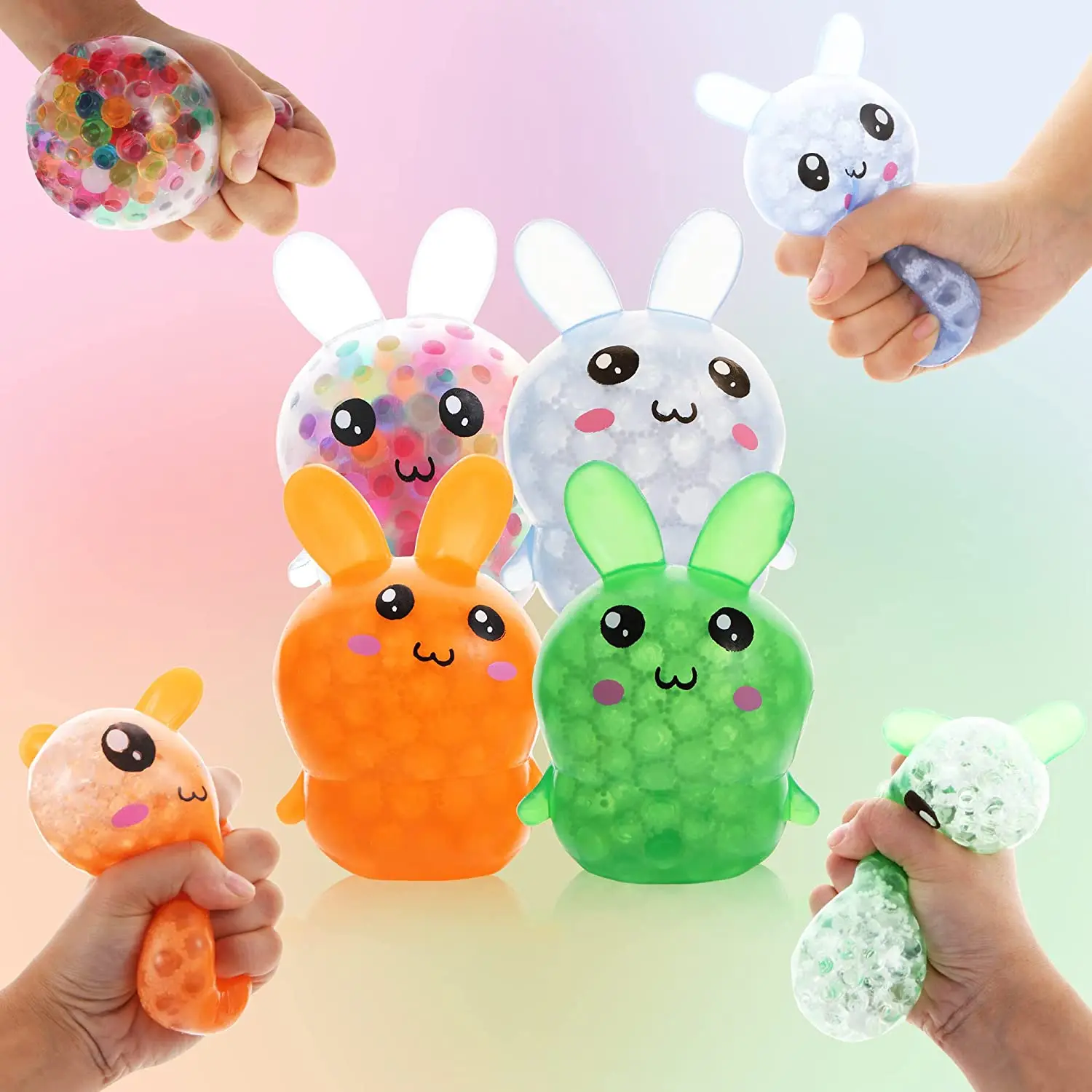 Bunny Stress Ball Rabbit Sensory Squishy Balls Water Bead Squeezing ...