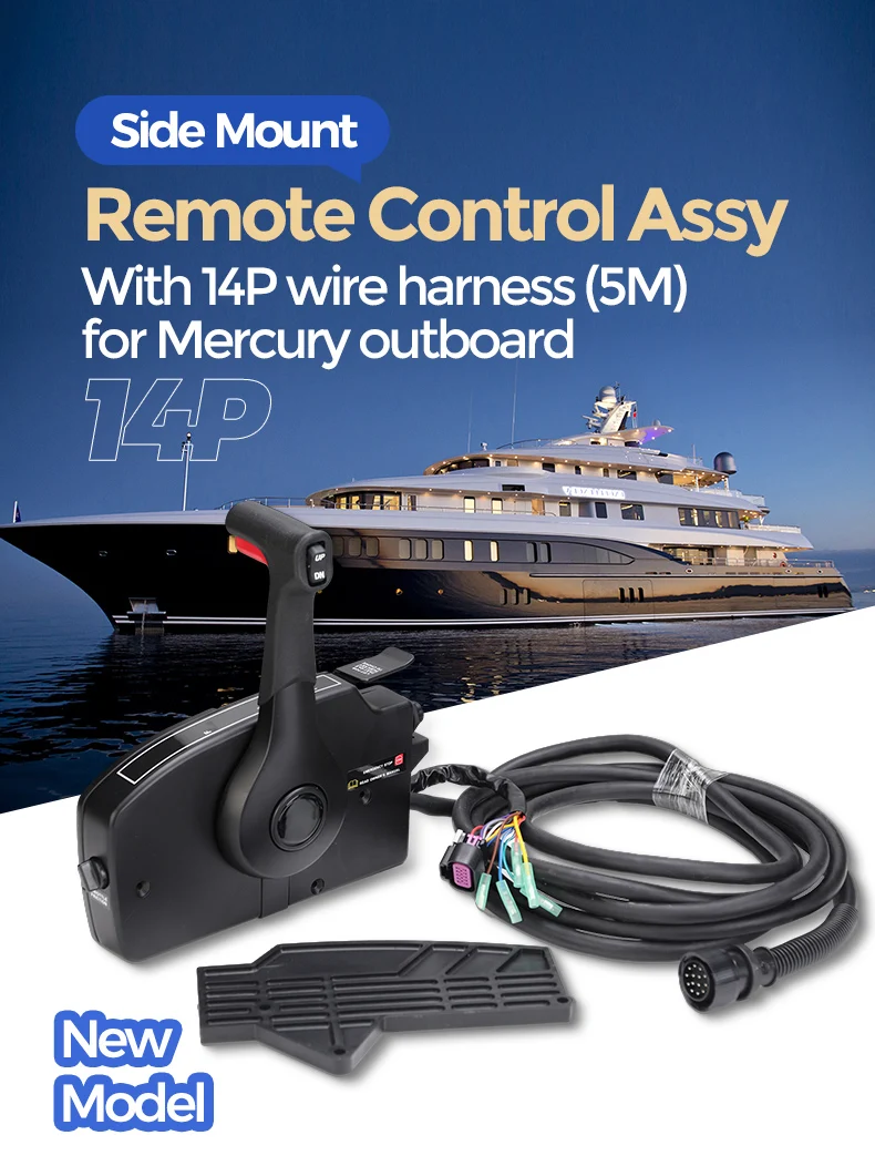 New 881170a13 Side Mount Boat Remote Control Box With 14pin Wire ...