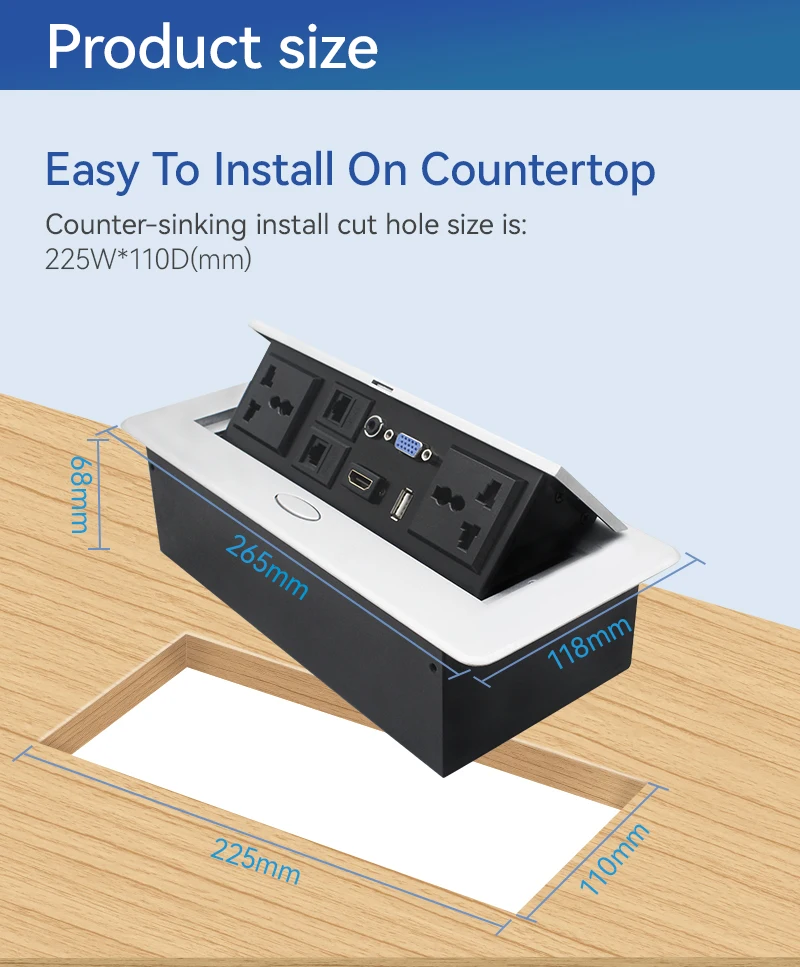 Kitchen Universal Charging Desktop Pop up Socket Rj45 VGA Socket AC ...