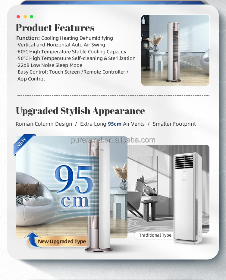 Gree Column Floor Standing Air Conditioners 2hp 24000btu