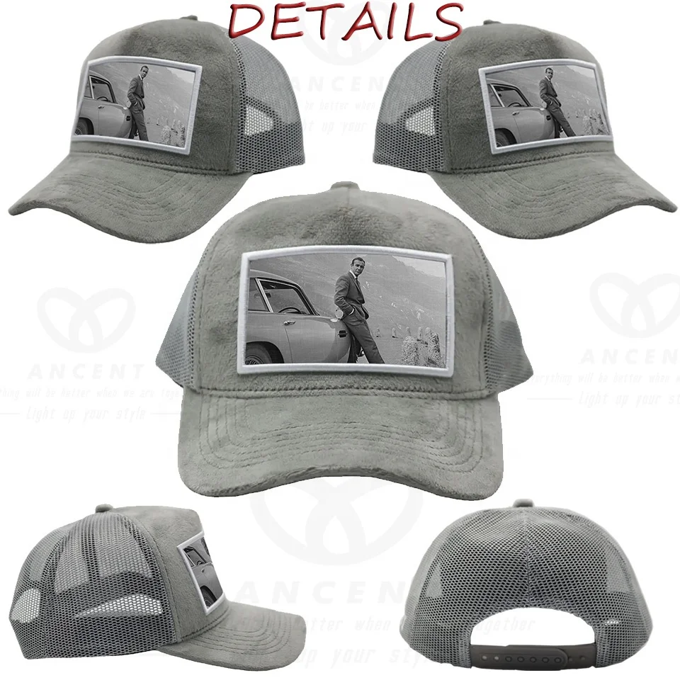 Factory Direct Mesh Back Velvet Trucker Caps Custom Embroidery Logo 5 ...