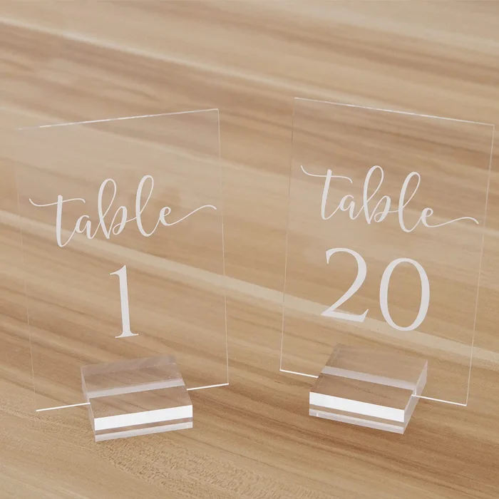 Custom Transparent Acrylic Table Numbers Plaques For Restaurant Cafe ...