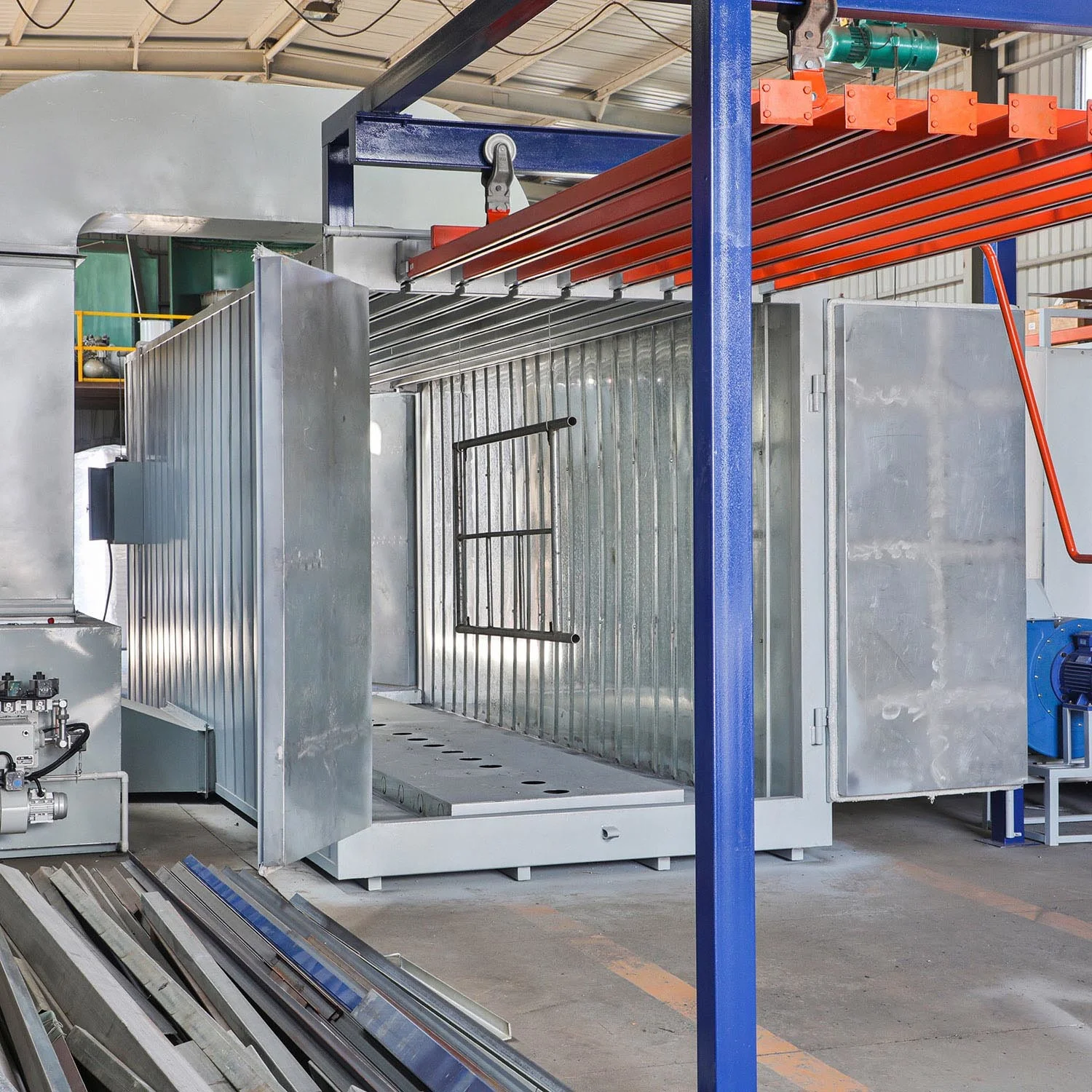 Changhe Electrostatic Powder Coating Oven with Overhead Conveyor Rail ...