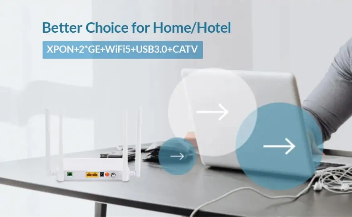 Vsol Fibra Gepon RF X Pon Gpon Xpon Onu Ont with 2.4G 5G Wifi RF Output ...