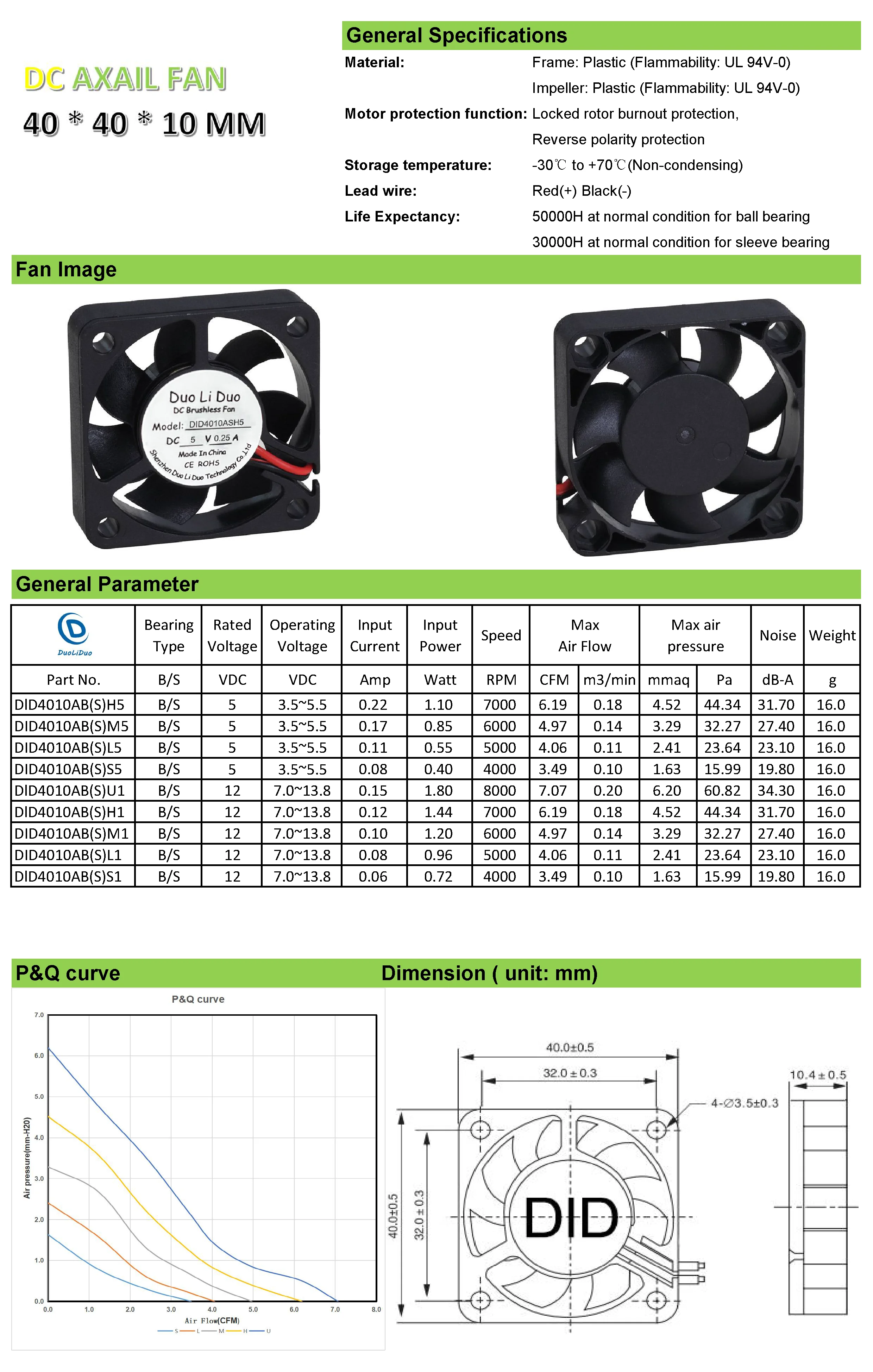 40mm DC Cooling Fans - High Performance & Silent Operation