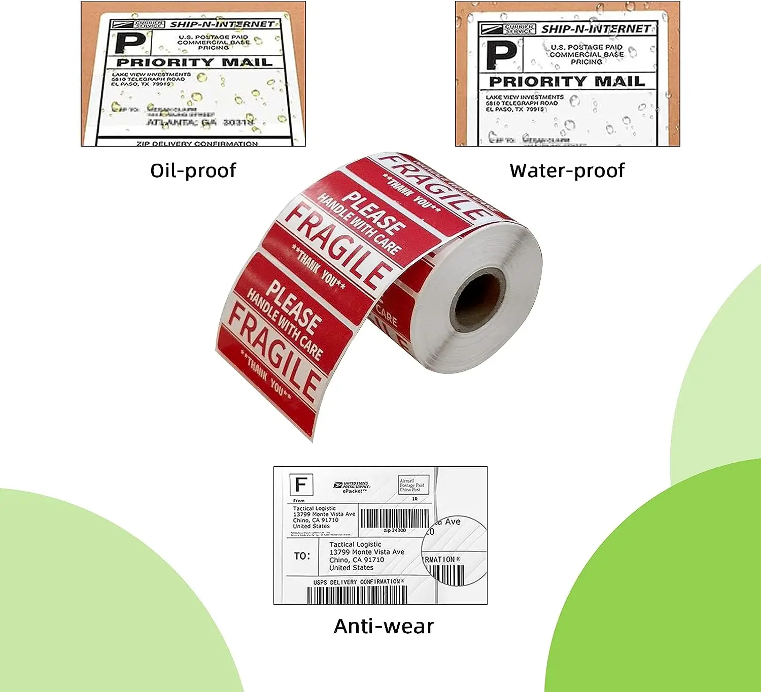 Fragile Labels Handle With Care Warning Packing Shipping Label - Permanent Adhesive - Buy ...