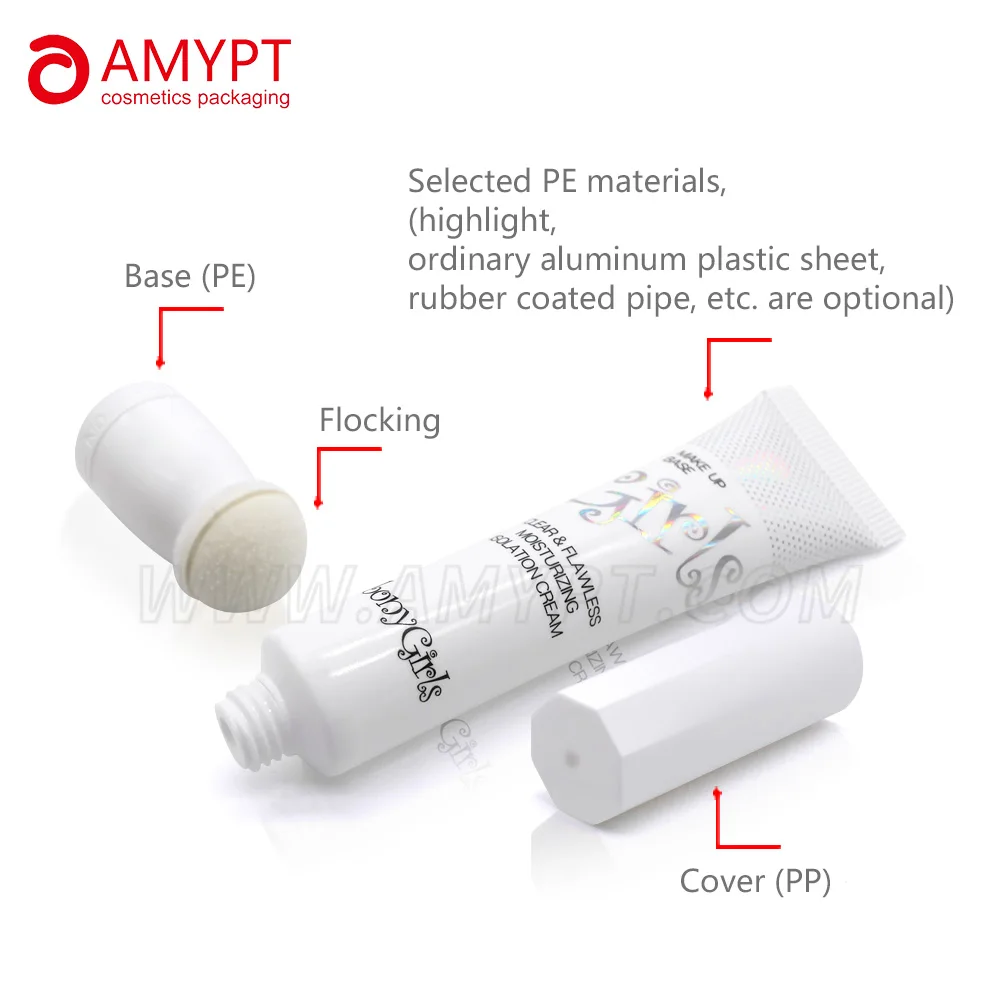 Makeup Tools Cosmetic Plastic Tube Flocking Sponge Applicator Tube ...