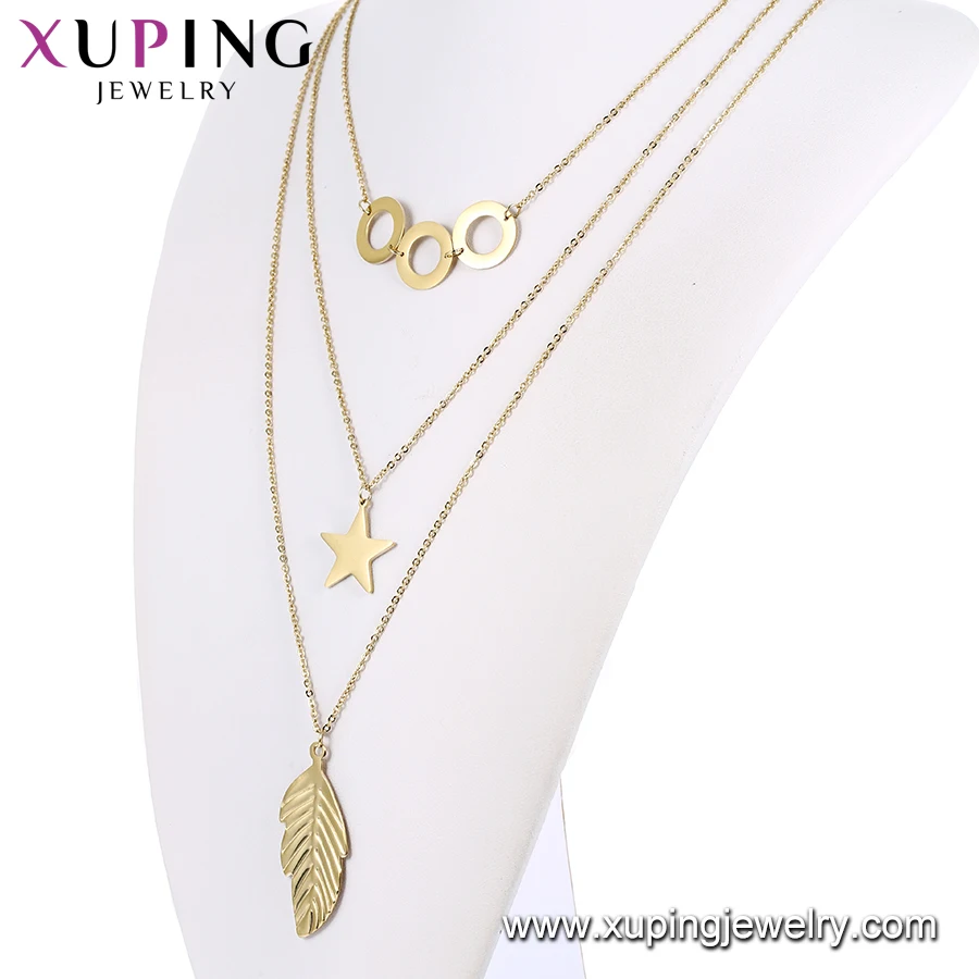 XUPING Necklace-00944 - 14K Gold Plated Stainless Steel