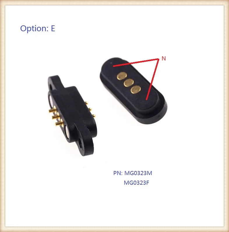 Magnet Spring Loaded Pogo Pin Connector 3 Pin Pitch 2.3 Mm Through ...