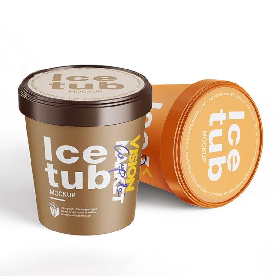 Eco-friendly Ice Cream Packaging - 16oz Disposable Cups