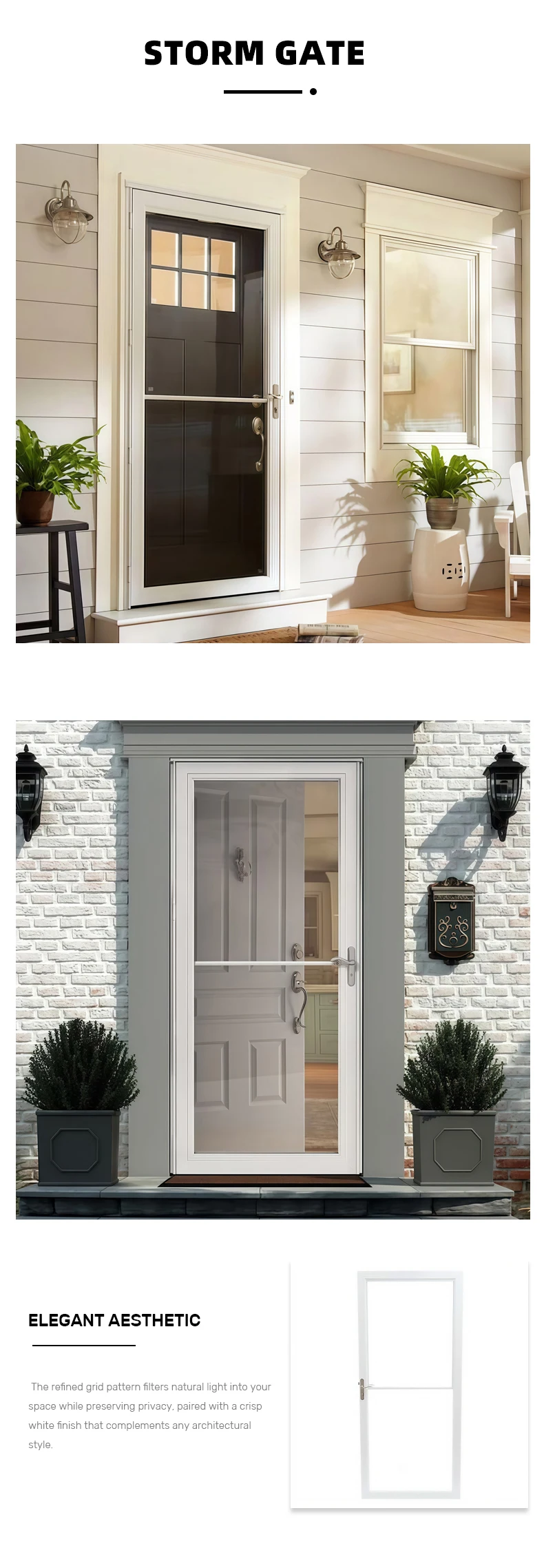 Customized Rust-proof House Villa Main Front Exterior Single Double ...