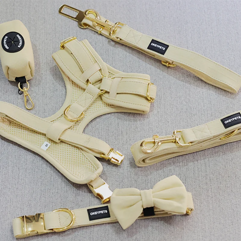 Luxury Dog Harness And Leash Set Personalized Denim Jean Black Dog ...