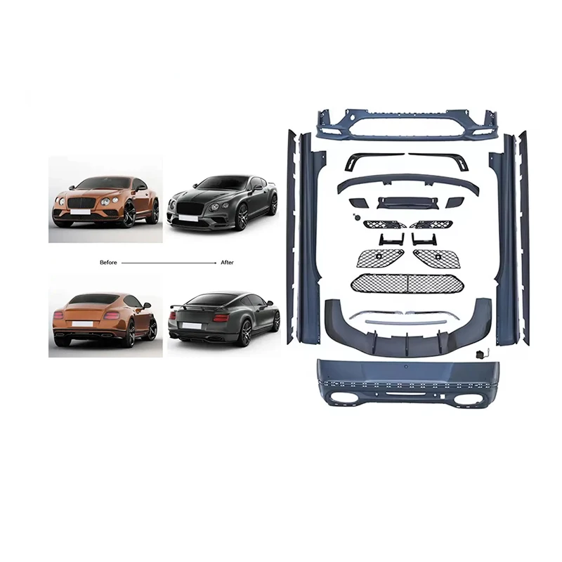 Body Kit Front Bumper Side Skirt Rear Bumper For Bentley Continental Gt ...