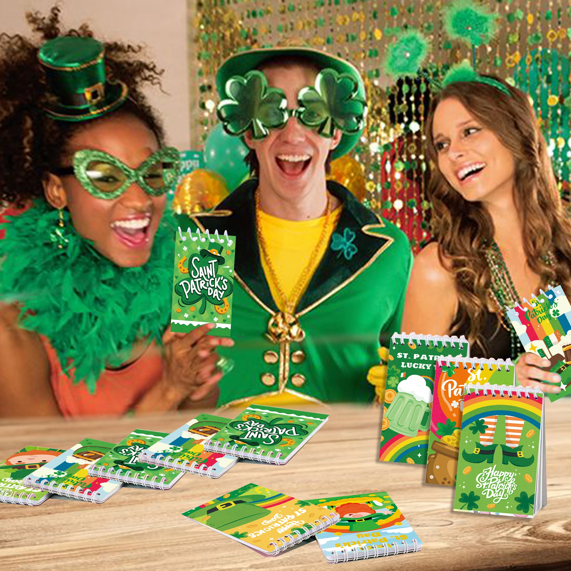 St. Patrick's Day Memo Pad Mini Notebook Notepads Lucky Shamrocks ...