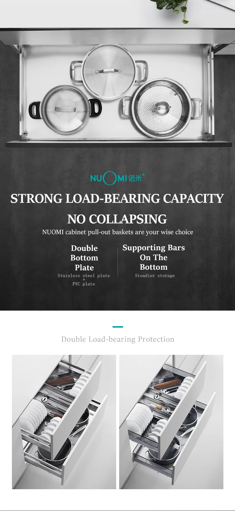 NUOMI Kitchen Cabinet Baskets - Efficient Storage Solutions