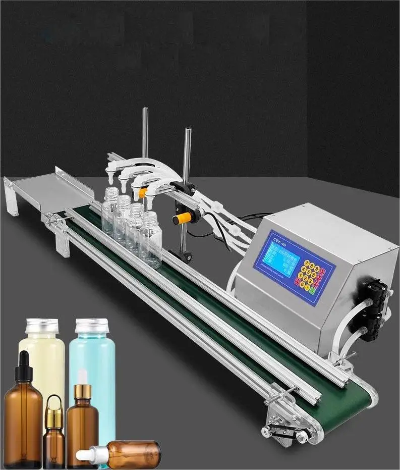 4 Head Conveyor Liquid Automatic Filling Machine - High Precision