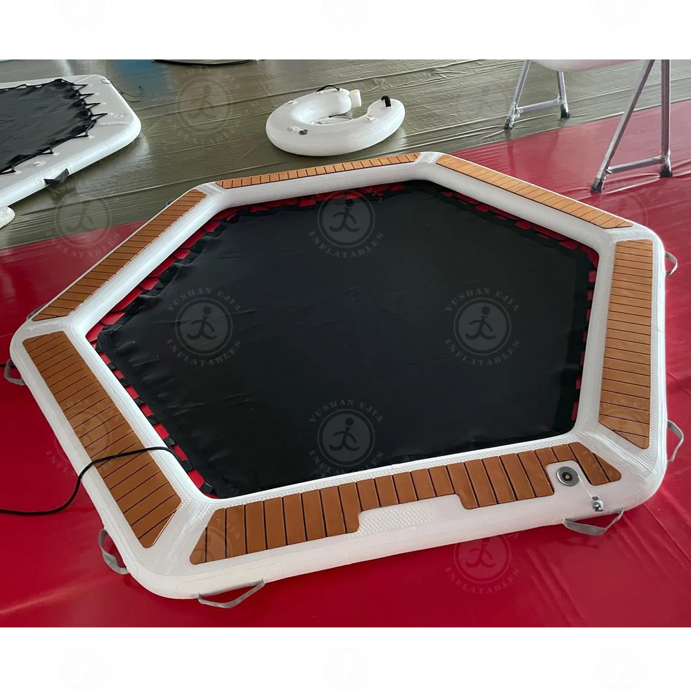 Hexagonal Floating Dock For Sea Party With Mesh Center Non-slip Grain ...