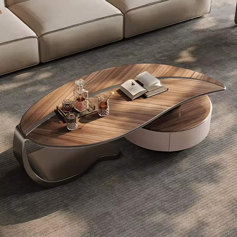 Hanyee Modern Nordic Leaf Shape Coffee Table for Living Room