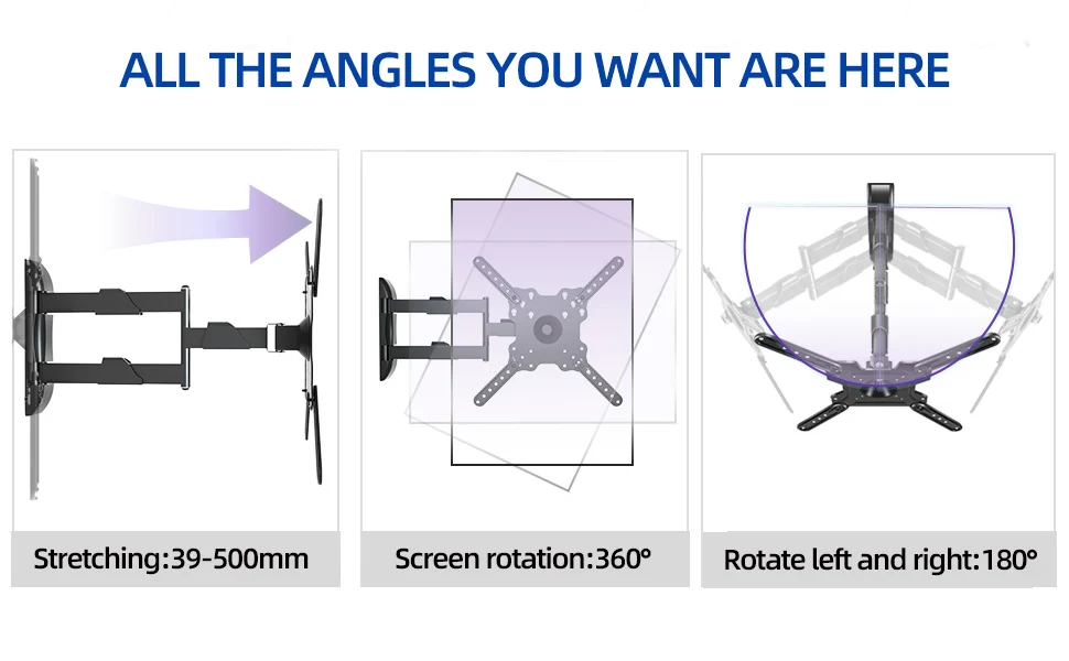 Modern 360 Degree Rotate Slim Swivel Unit Tv Rack Mounted Stand ...