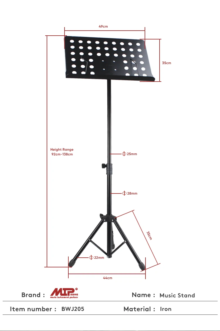 Music Note Stand Musical Instruments Tripod Base Folding Sheet Music ...