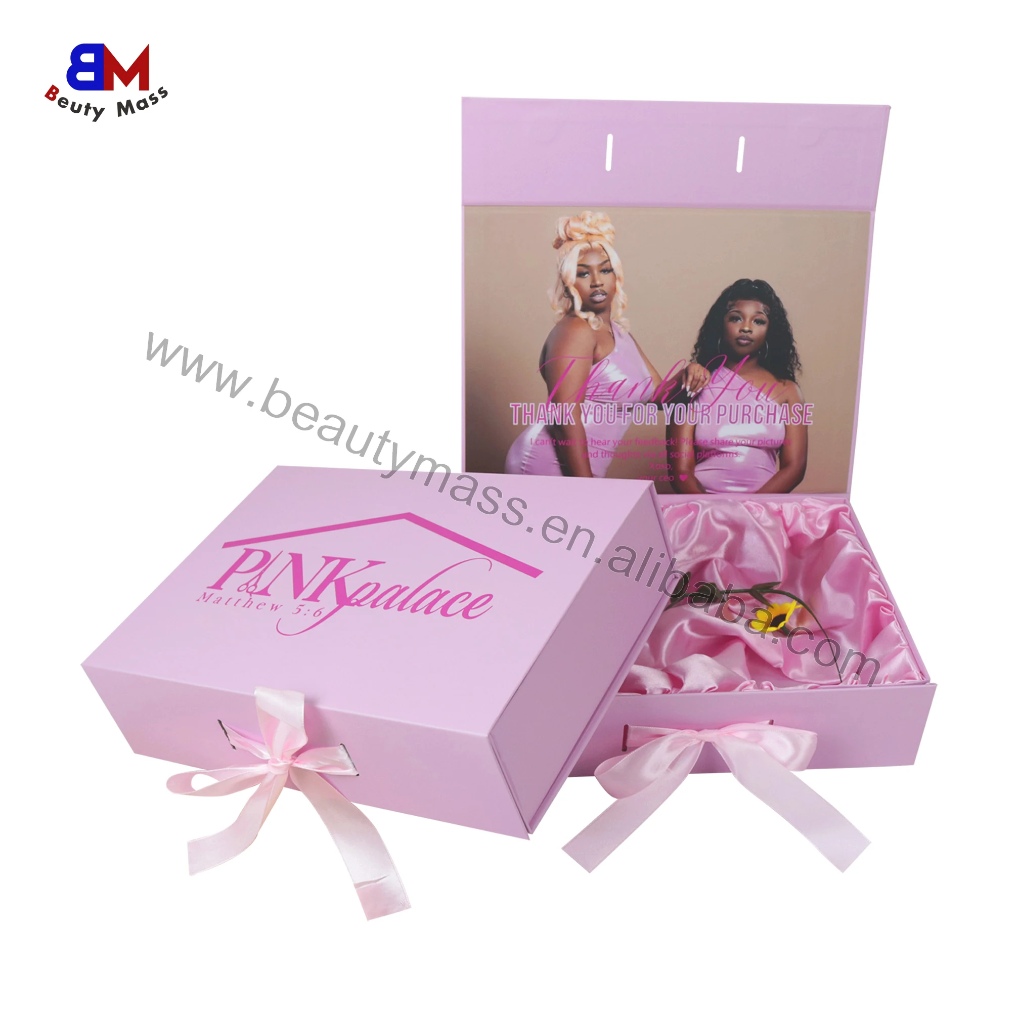 Luxury Magnetic Packaging Box With Handle Satin Insert Lined Custom ...
