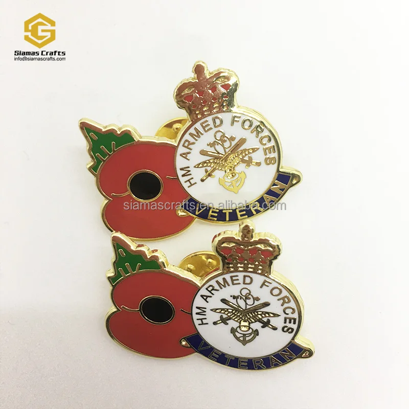 Hm Armed Forces Veteran Poppy Remembrance Day Pin Badge - Buy Poppy Pin ...