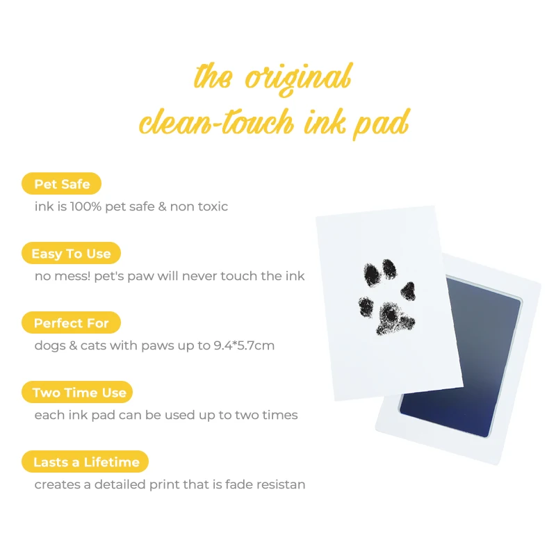 DIY Inkless Clean Touch Ink Pad Pet Paw Print Keepsake Paw Stamp Print ...