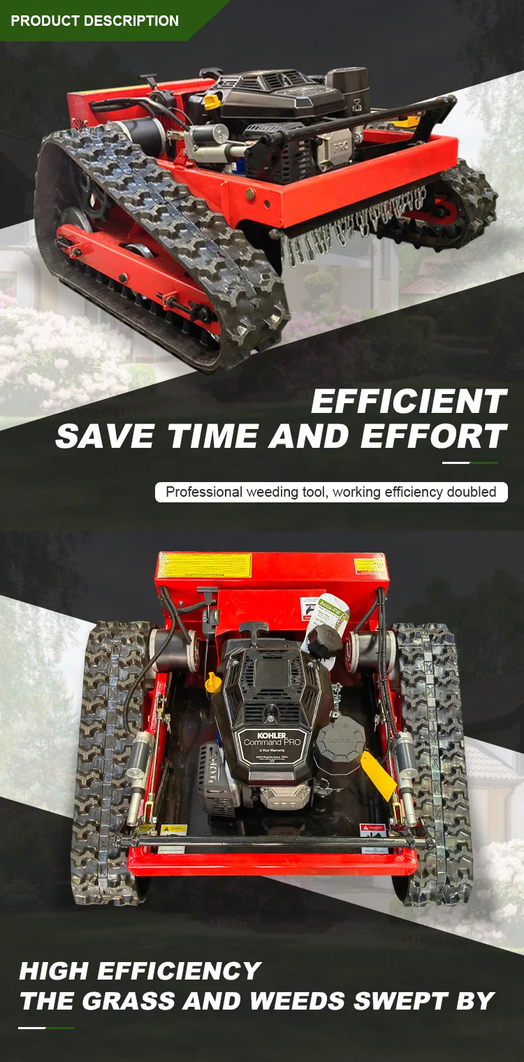 Remote Control Lawn Mower Rc Crawler 7.5hp Slope Mowing Machine Tracked ...