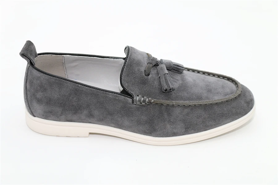 LANCI Men's Genuine Leather Casual Tassel Suede Loafer Hand Made ...