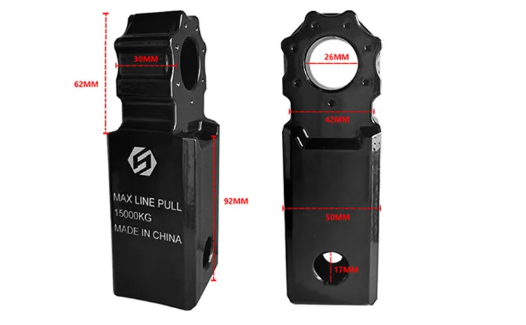 5 Aluminum 2" Forged Hitch Hitch Link Receiver Shackle Mount 2 Inch ...