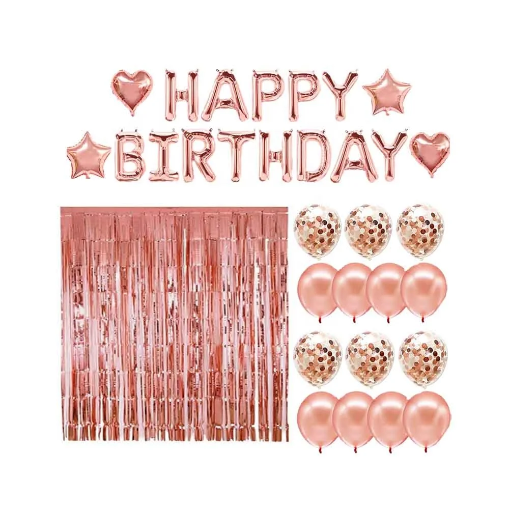 Rose Gold Custom Theme Balloon Set Holiday Festive & Party Supplies ...