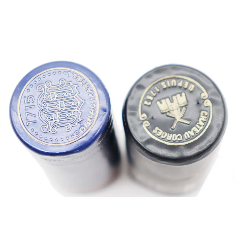 Custom Embossed Logo Wine Shrink Wraps Caps Plastic PVC