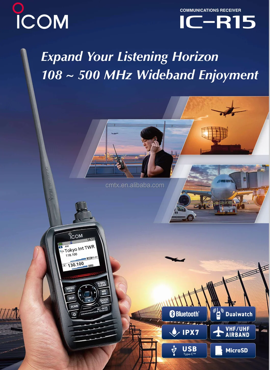 For ICOM R15 Handheld Digital Radios Ultra-Wideband Integrated GPS 10km ...