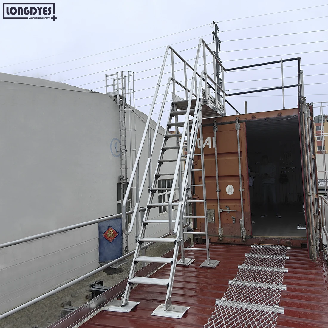 Container Fall Protection System - Horizontal Lifeline & Vertical ...