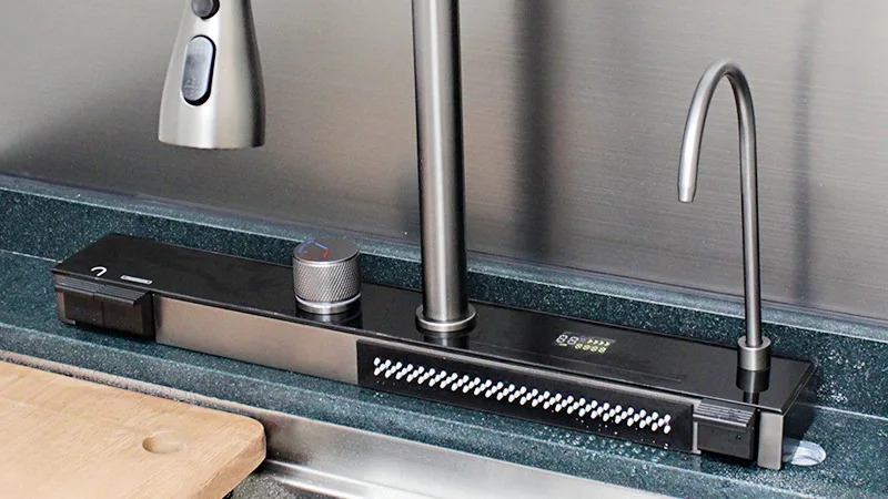 Digital Display Smart Kitchen Sink Stainless Steel Waterfall Kitchen ...