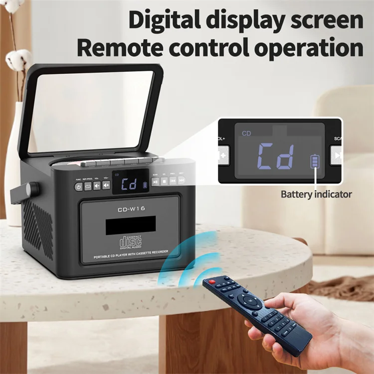 Portable CD Player Boombox Cassette Combo with FM Radio ...