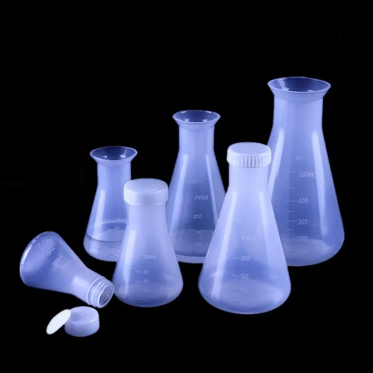 Laboratory Pp Plastic Conical Flask With Cap Erlenmeyer Flask - Buy ...