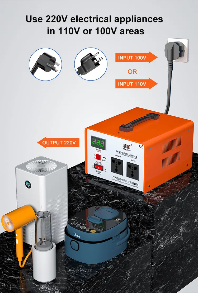 TANG GUO 1500W Step Down Transformer 220V to 110V, Single Phase Power Transformer for Industrial ...