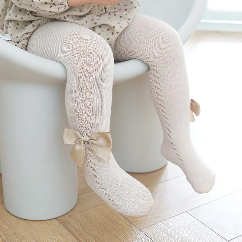 Newborn Baby bow knot baby children s pantyhose girls socks Leggings Knitted Colorful Kids Stockings Baby Girls Tights Cotton