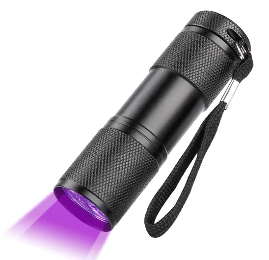 Portable Mini Hot Selling 9 UV LED 395nm Emergency Outdoor Camping Flashlight for Pet Urine ...