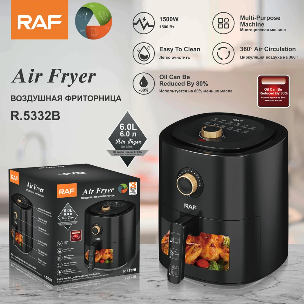 RAF 6L Multifunctional Stainless Steel Air Fryer Oven - Large Capacity ...
